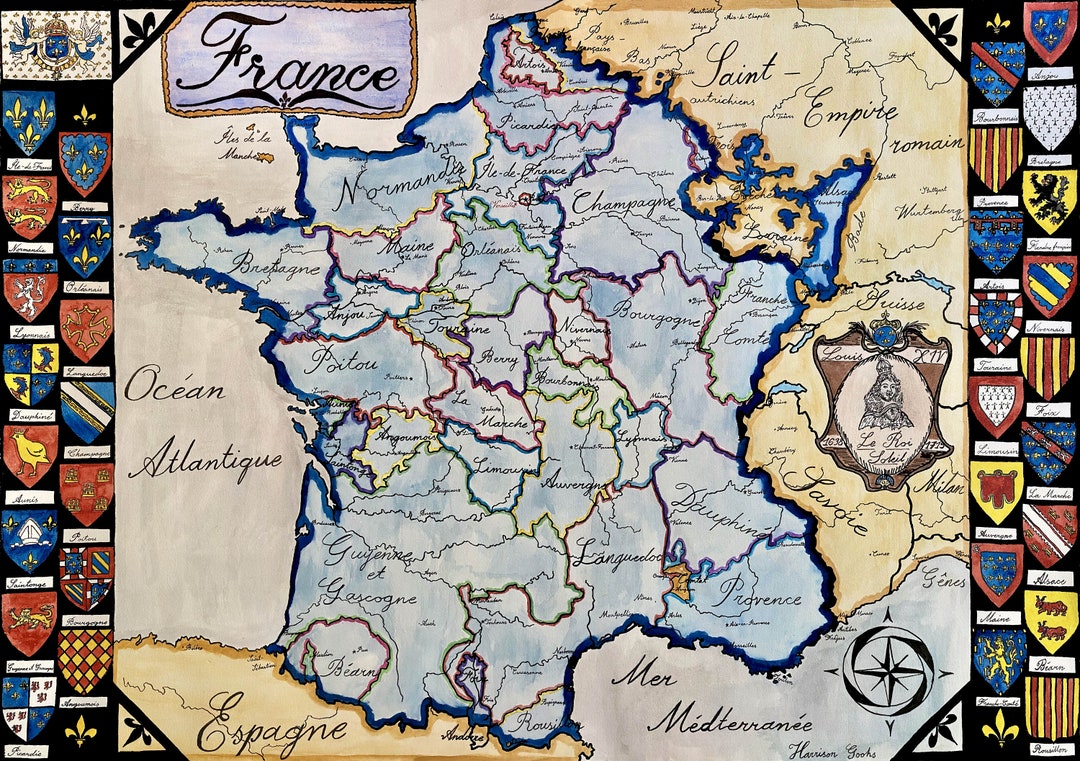 Map of Ancien Regime France; France Under Louis XIV - Etsy