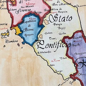 Map of Italy 1494; Italian Renaissance; Italian States - Etsy