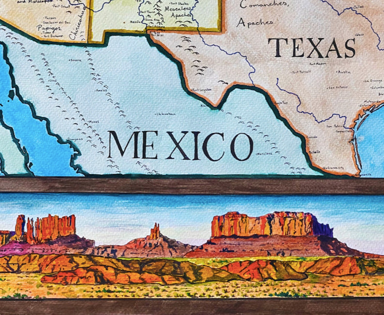 Wild West Map; Historical Western States; American Frontier 1874 - Etsy