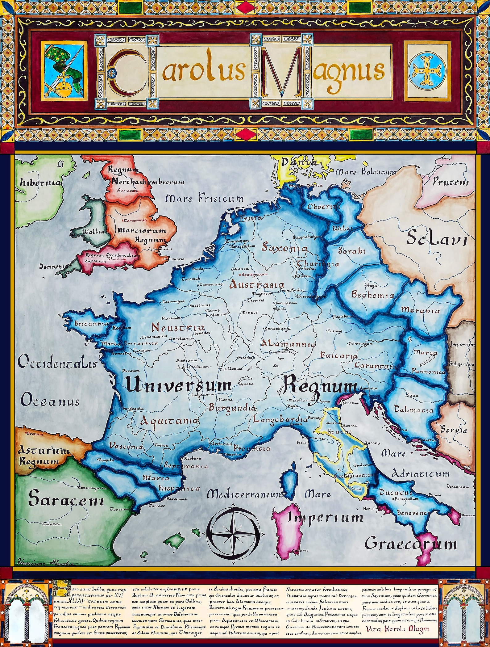 Carolingian Empire Map; Charlemagne Map - Etsy