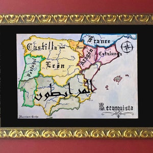 Map of the Spanish Reconquista - Etsy