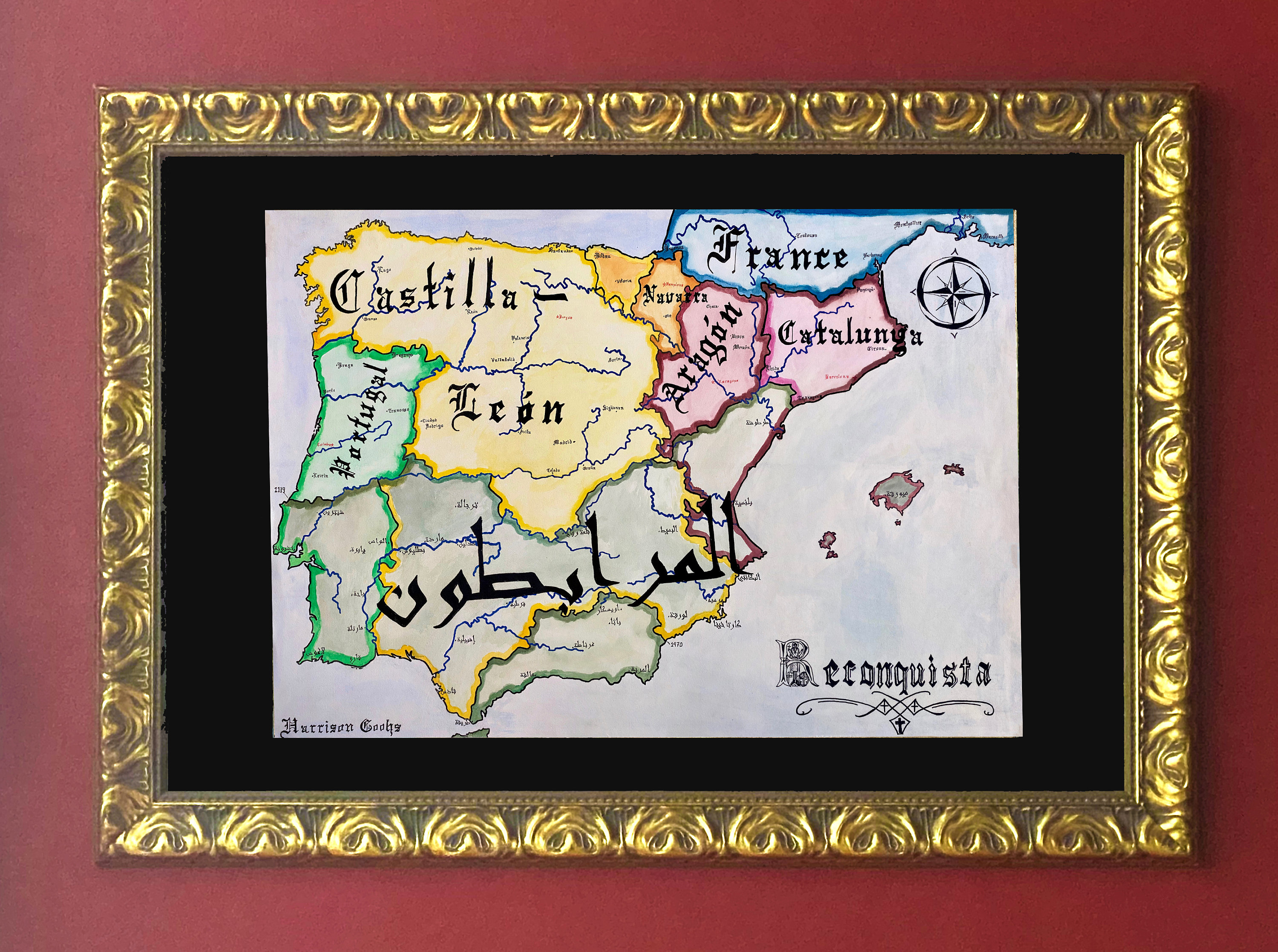 Map of the Spanish Reconquista - Etsy