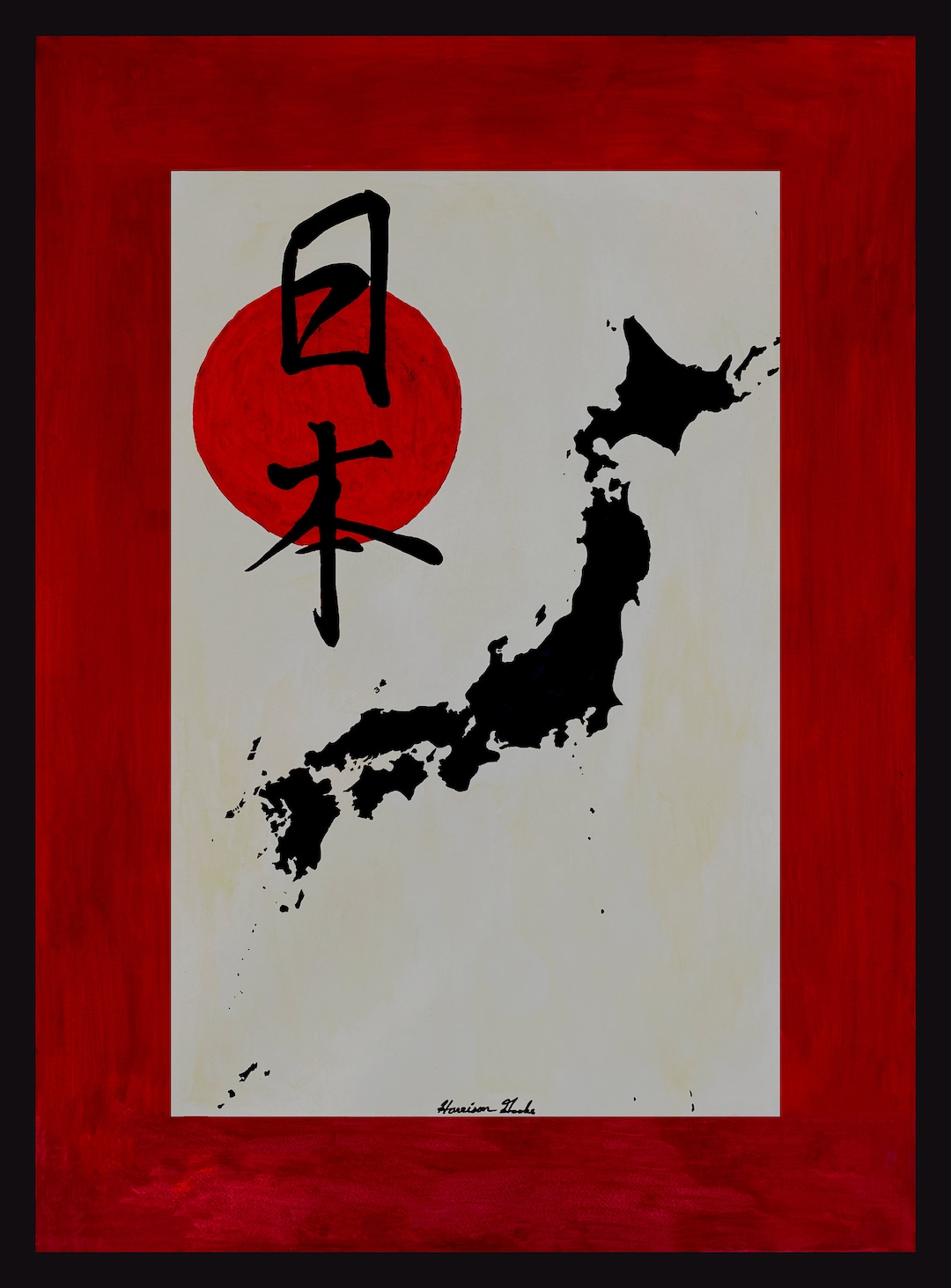 Calligraphic Map of Japan; Ukiyo-e Japan Art - Etsy
