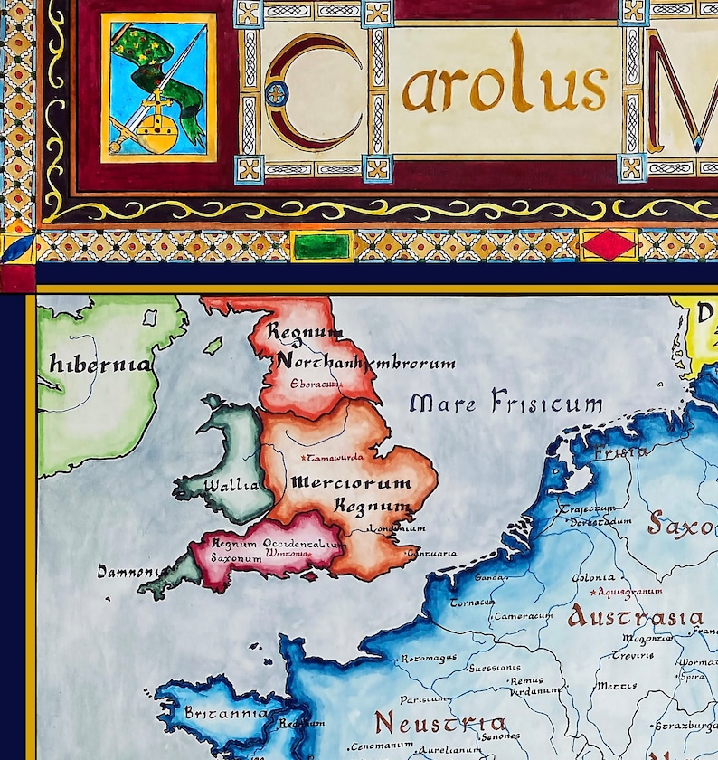 Carolingian Empire Map; Charlemagne Map - Etsy
