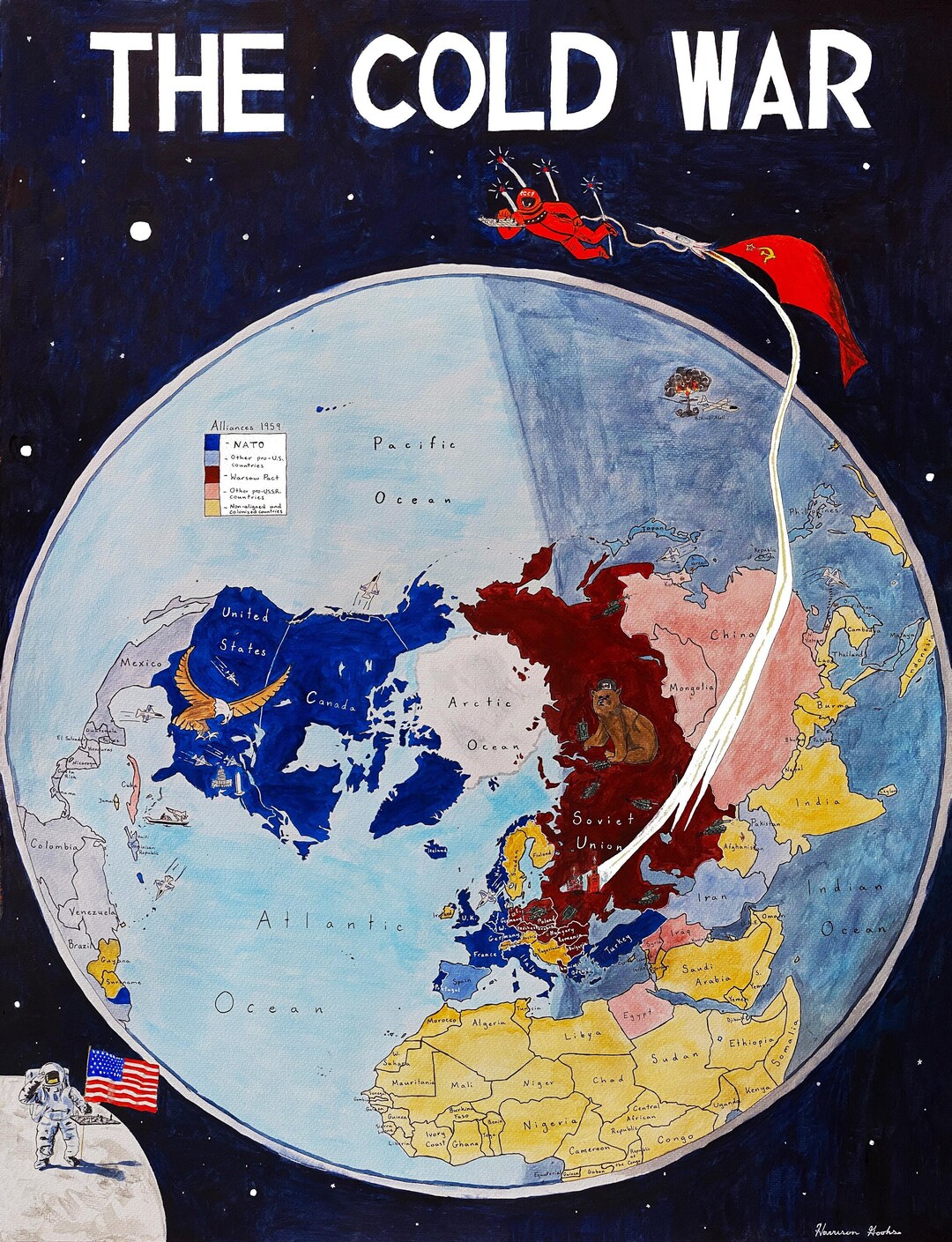 Cold War Map; Space Race - Etsy