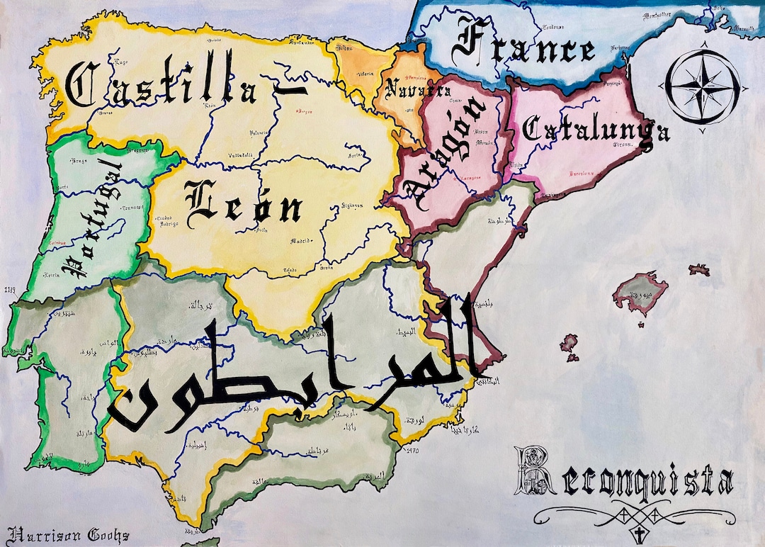 Map of the Spanish Reconquista - Etsy