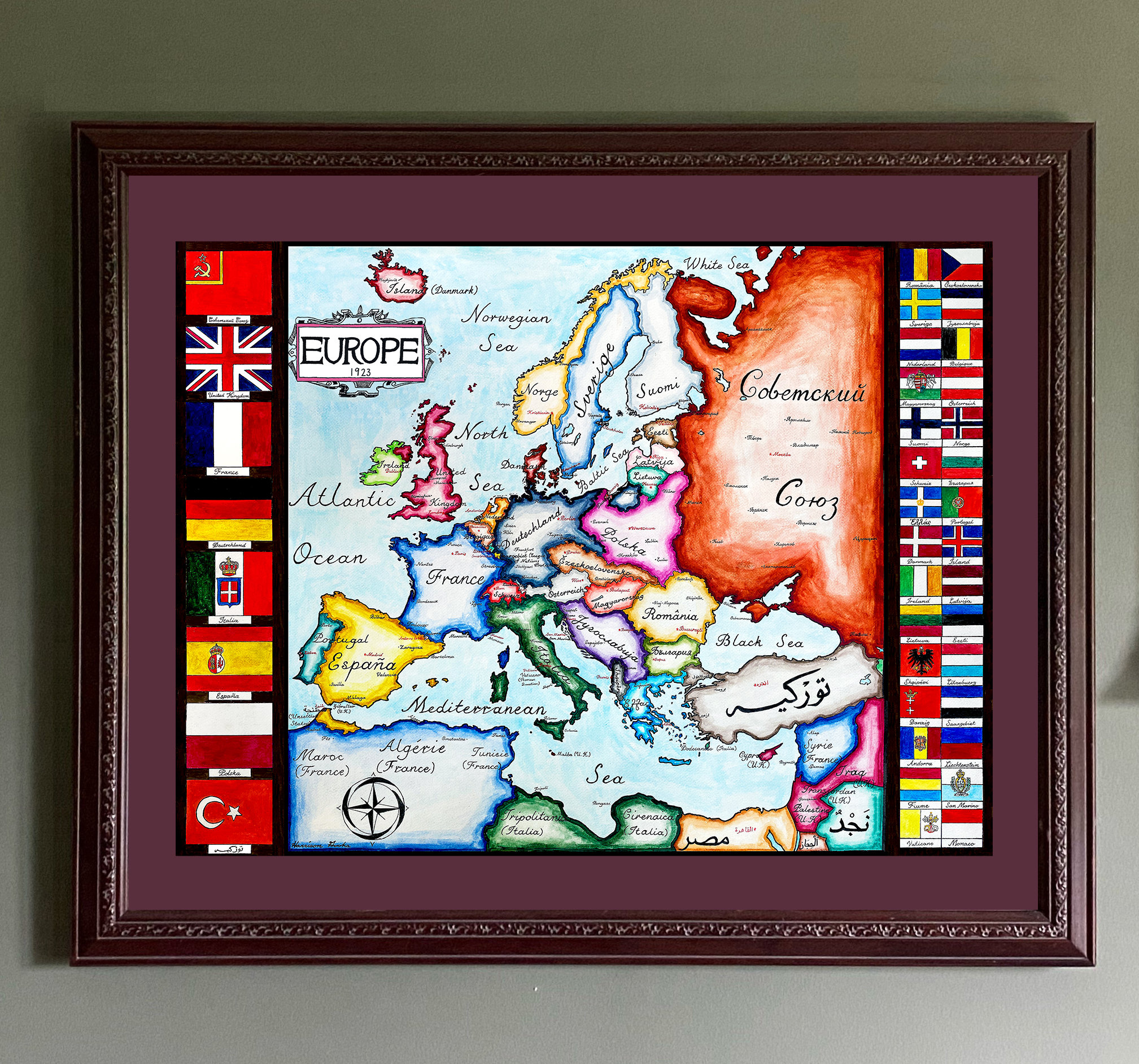 Map of Interwar Europe; Endonym Map Europe 1923 - Etsy