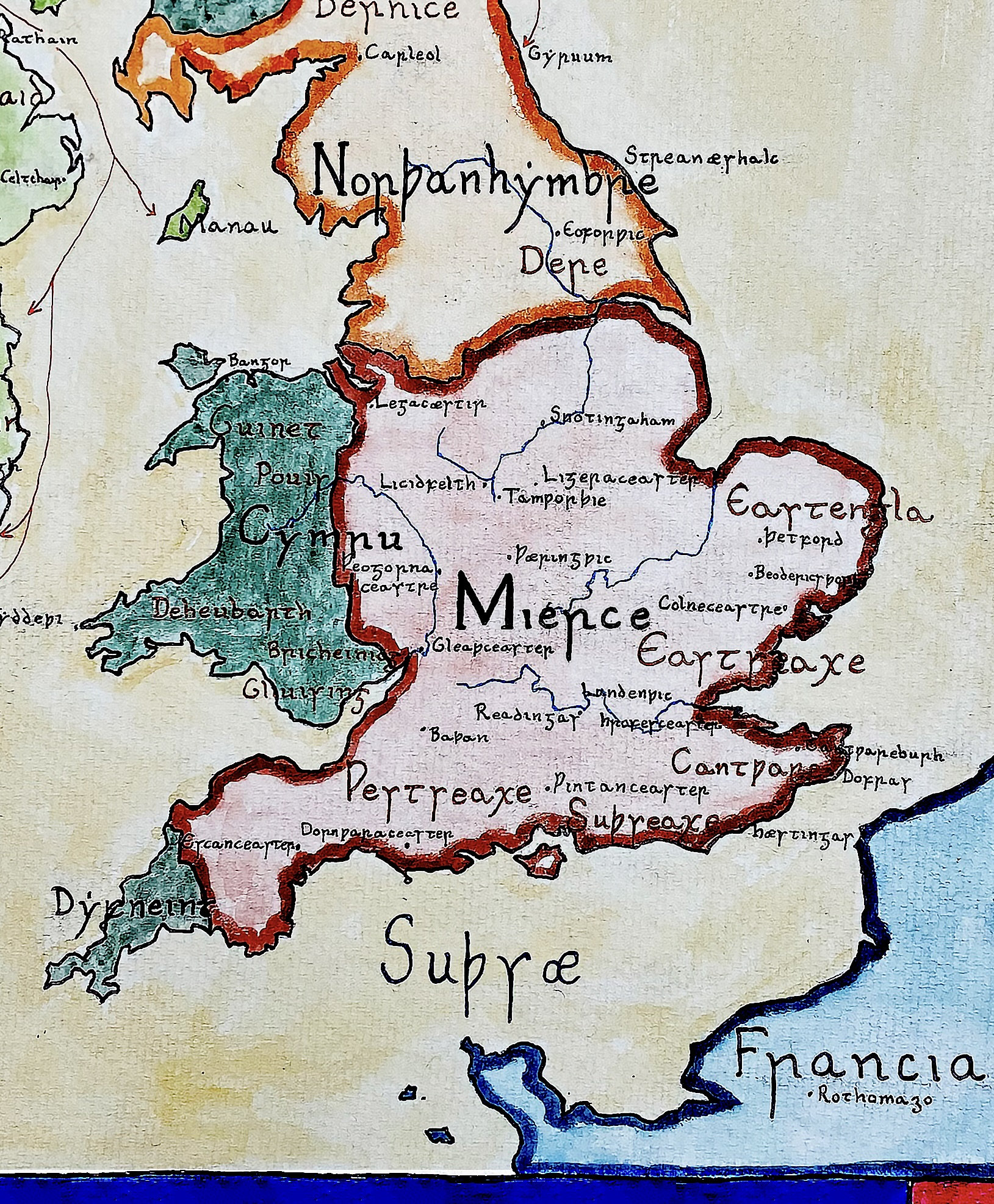 Map of Anglo-saxon Britain the Heptarchy UPDATED - Etsy UK