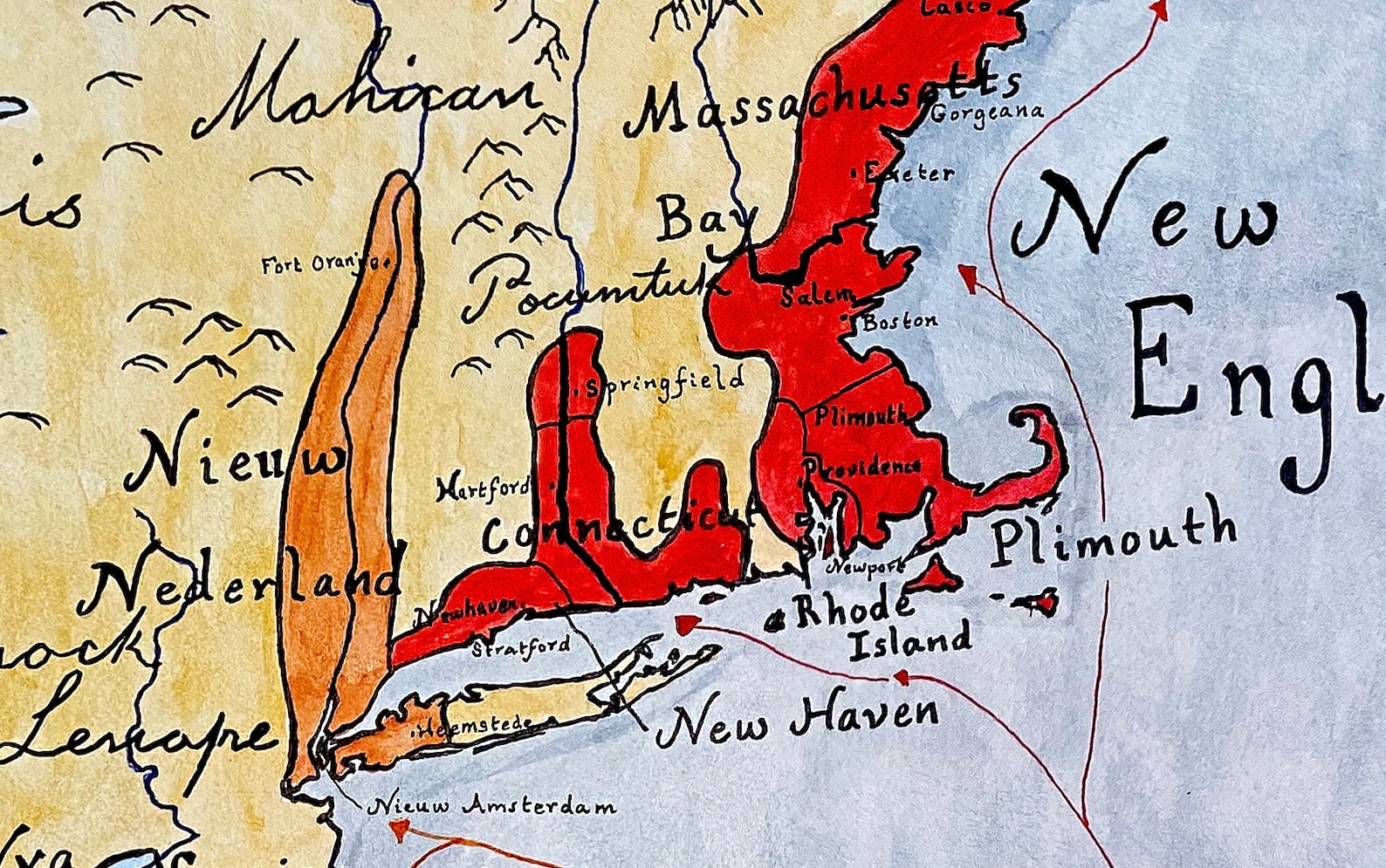 A New World Map; Early Colonization Map of North America 1650 - Etsy