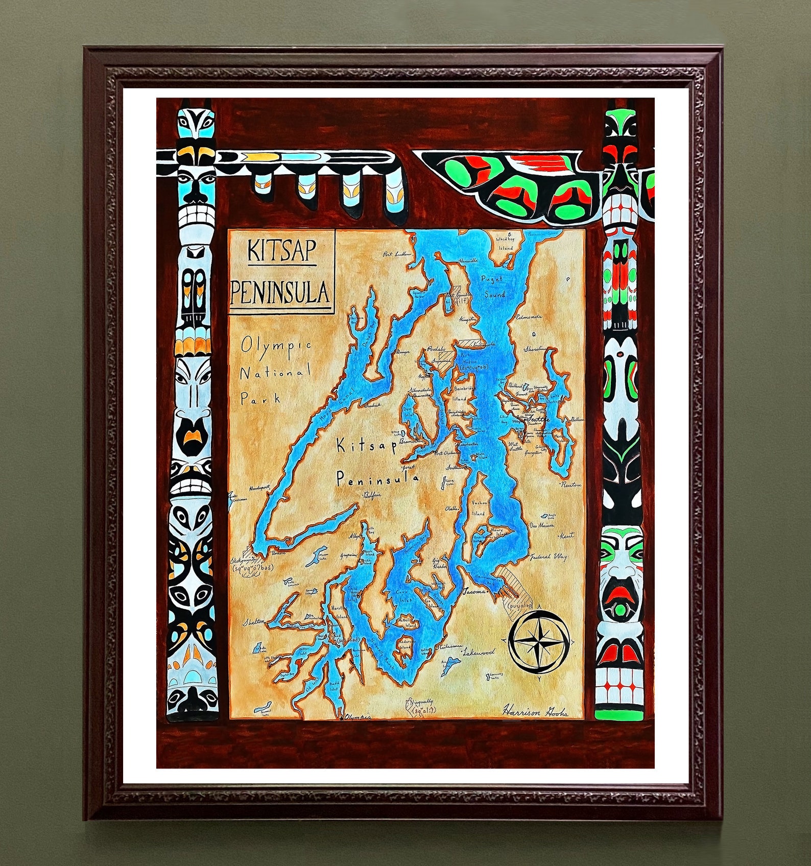 Map of the Kitsap Peninsula; Puget Sound Map - Etsy