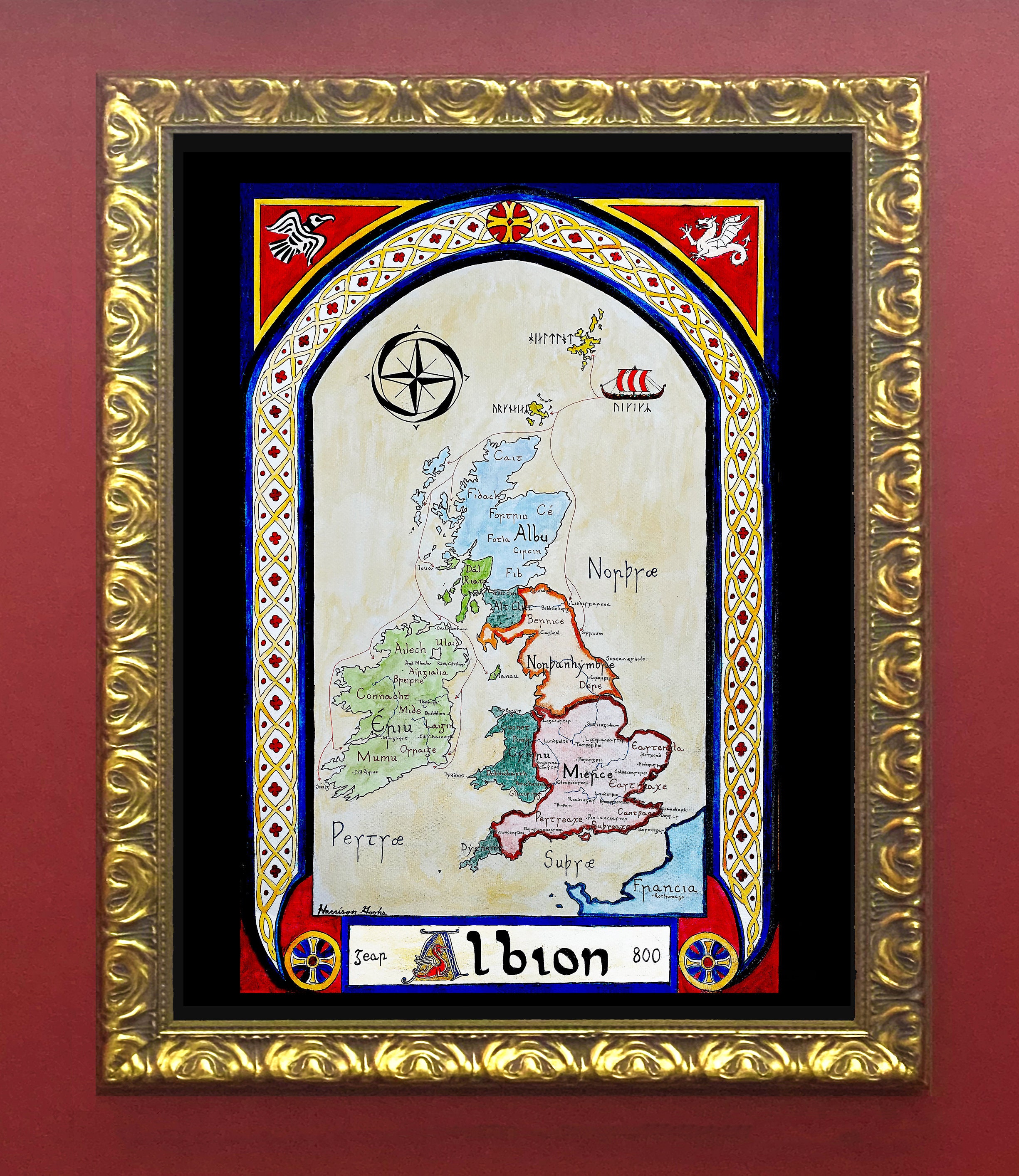 Map of Anglo-saxon Britain; the Heptarchy (UPDATED) - Etsy