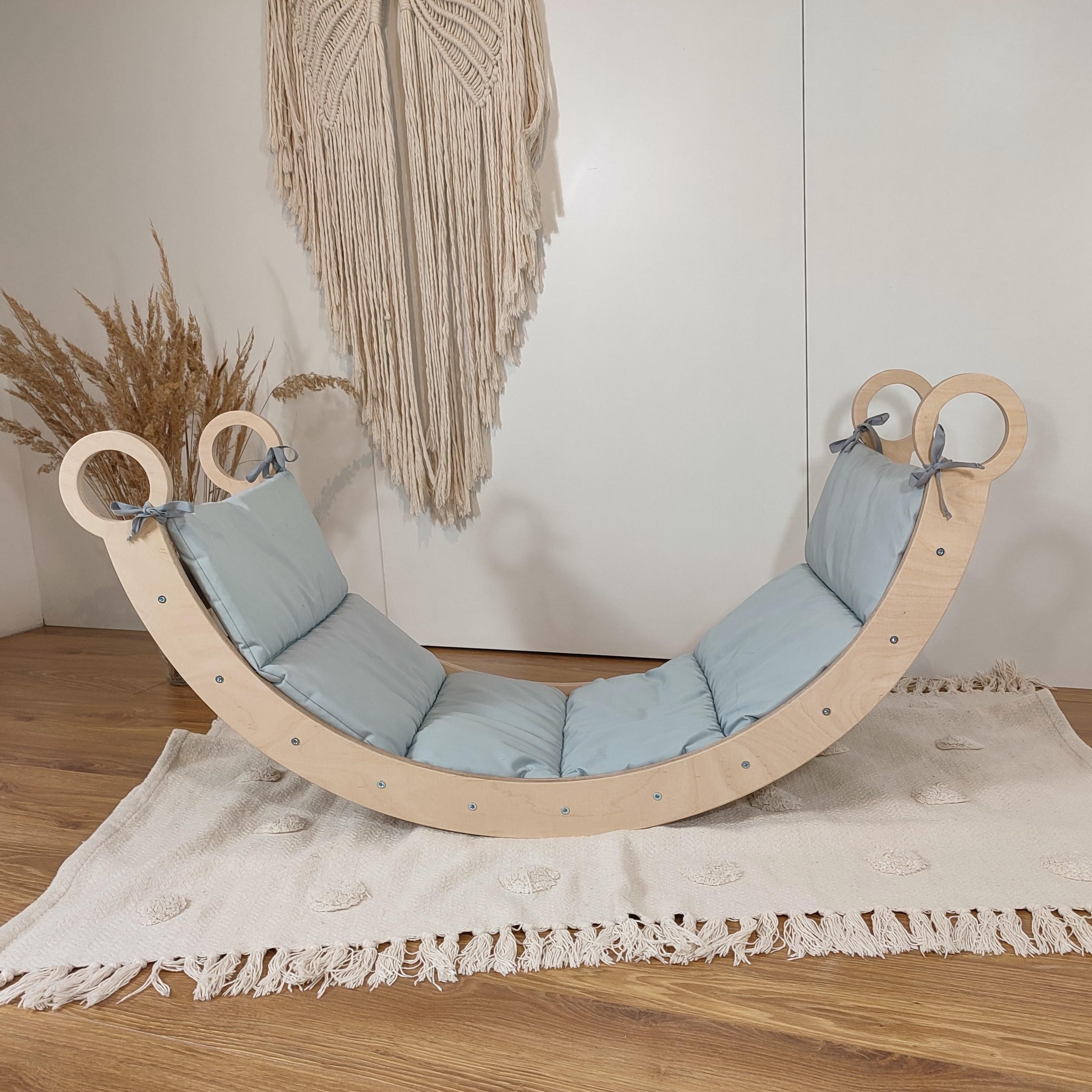 Climbing Arch Bow Rocker for Children, Play Ladder Birch Plywood Cradle ...