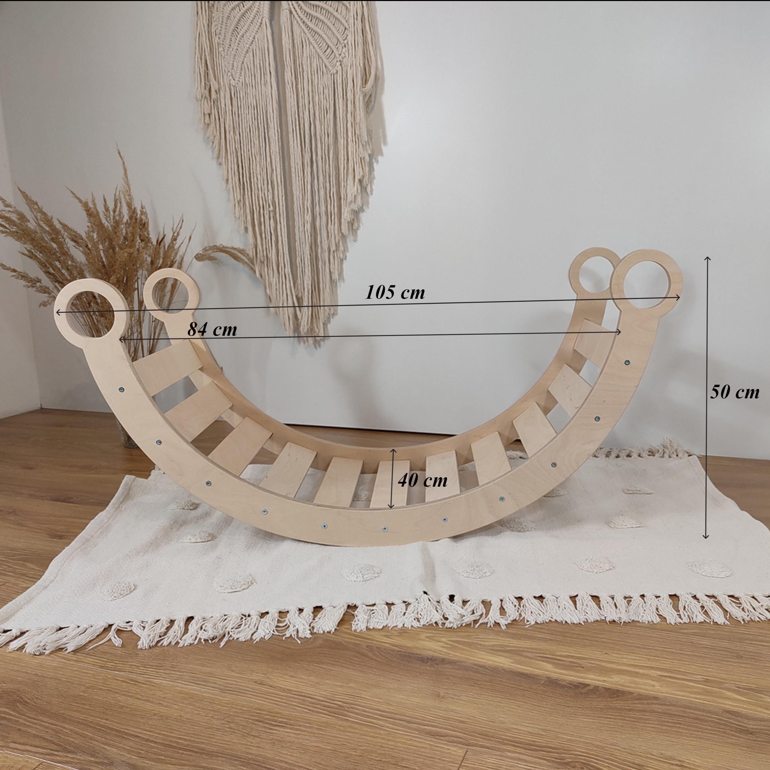 Climbing Arch Bow Rocker for Children, Play Ladder Birch Plywood Cradle ...
