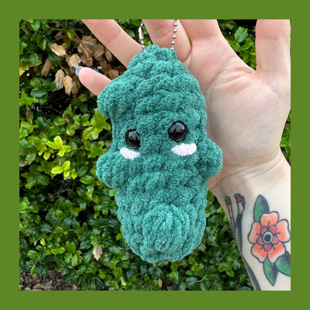 Made to Order Pickle Plushie Keychain | Crochet Pickle Keychain - Etsy