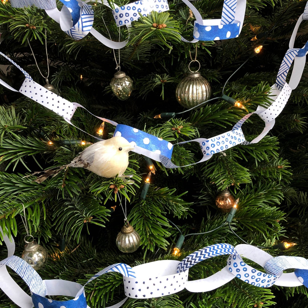 Printable Blue and White Paperchains for Every Celebration - Etsy