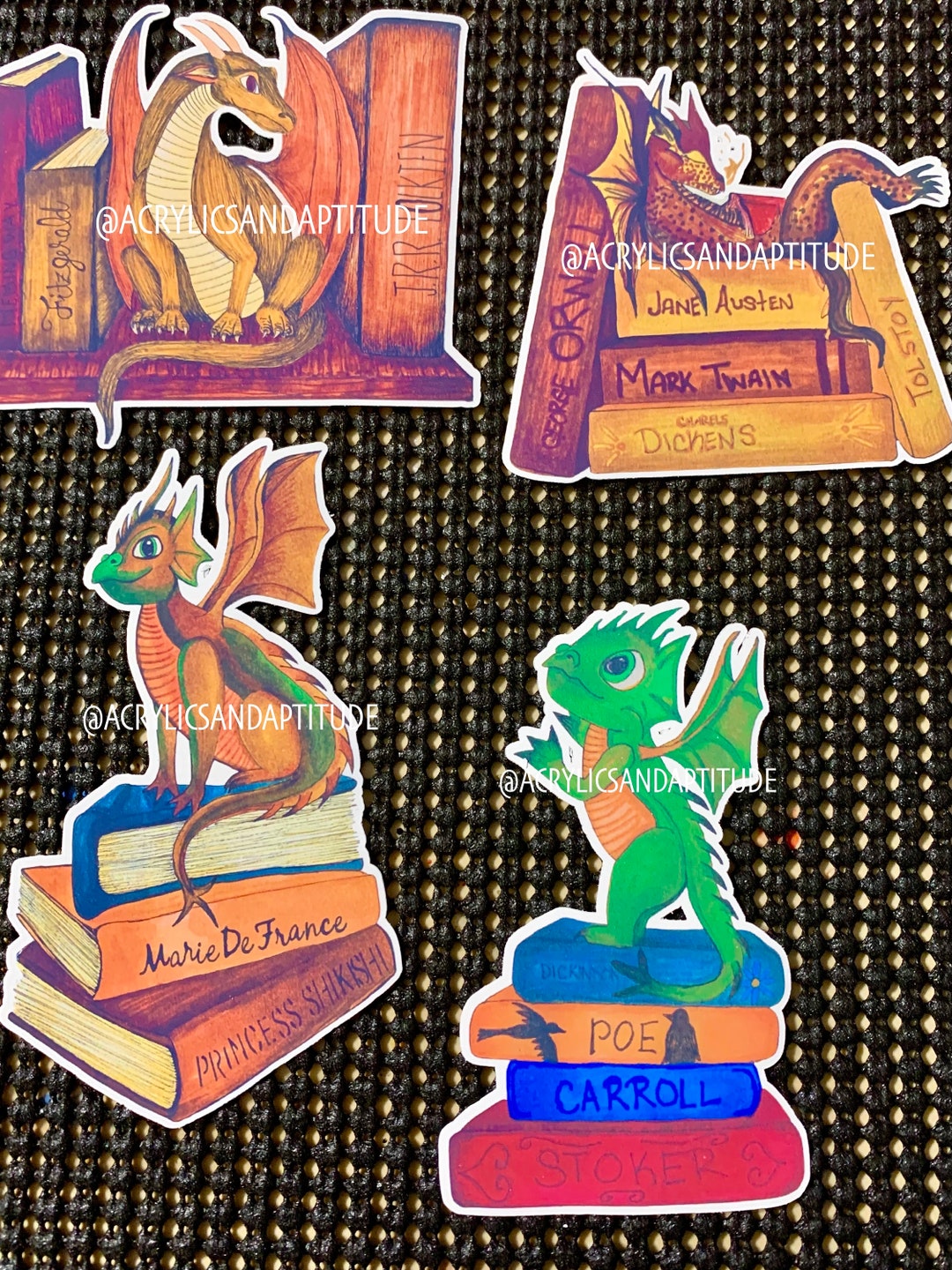 Book Dragon Sticker Pack Die Cut / Kiss Cut Stickers - Etsy Australia