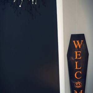 Coffin/ Halloween Welcome Sign 3ft - Etsy