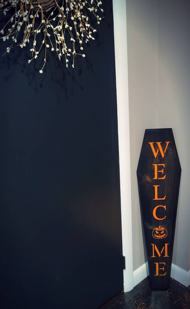 Coffin/ Halloween Welcome Sign 3ft - Etsy