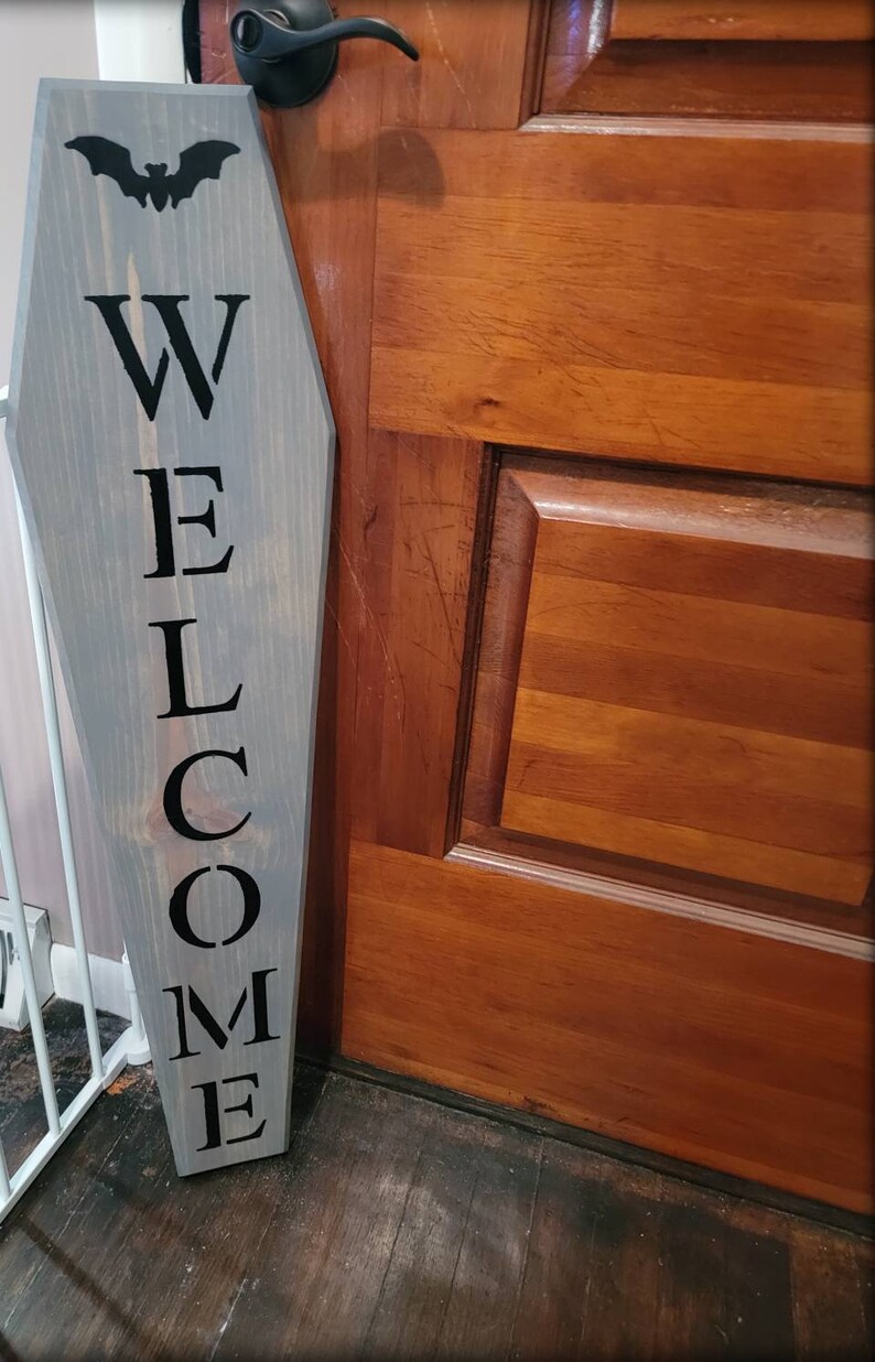 Coffin/ Halloween Welcome Sign 3ft - Etsy