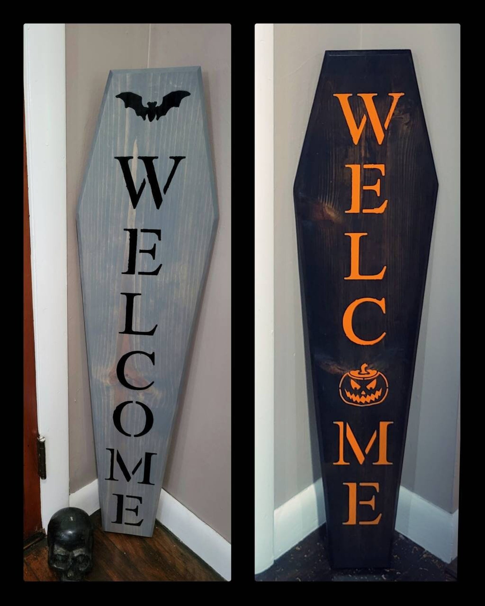 Coffin/ Halloween Welcome Sign 3ft - Etsy