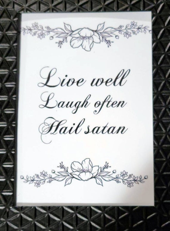 Live Well Hail Satan Wall Decor - Etsy