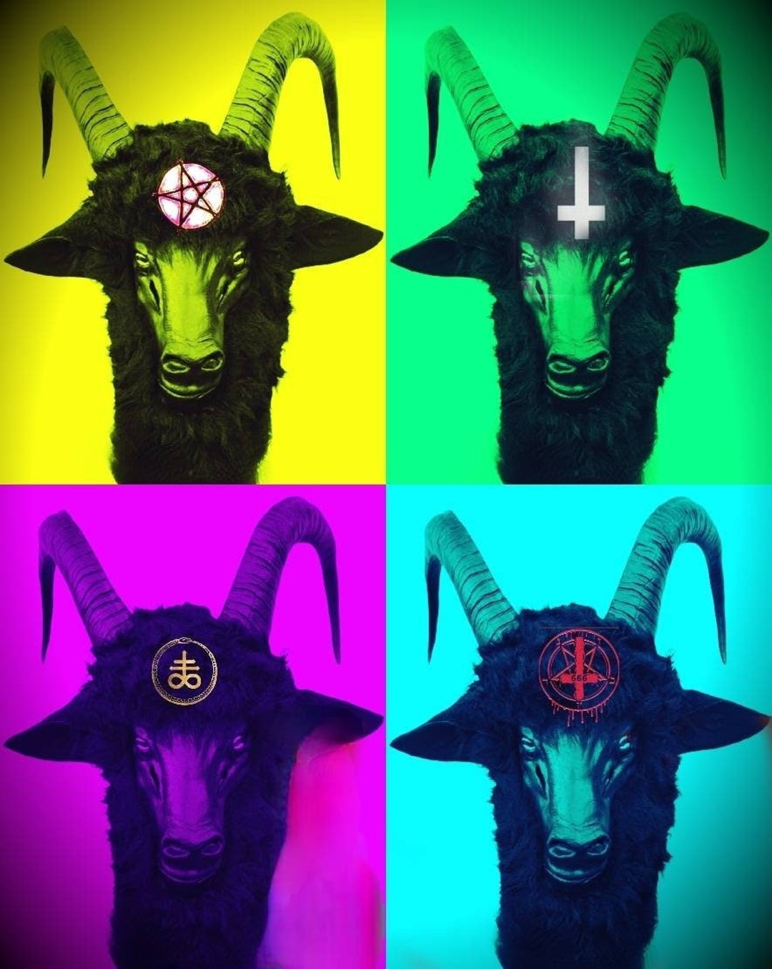 Satanic Goat Trippy Art - Etsy