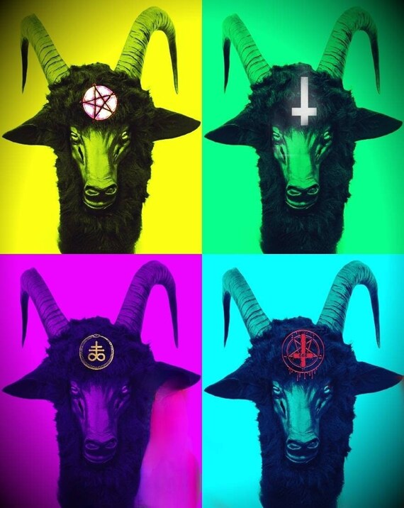 Satanic Goat Trippy Art | Etsy