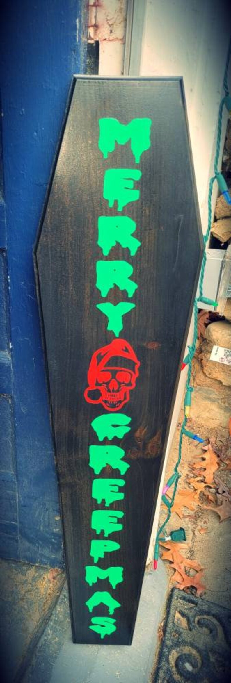 Merry Creepmas Coffin Welcome Sign - Etsy