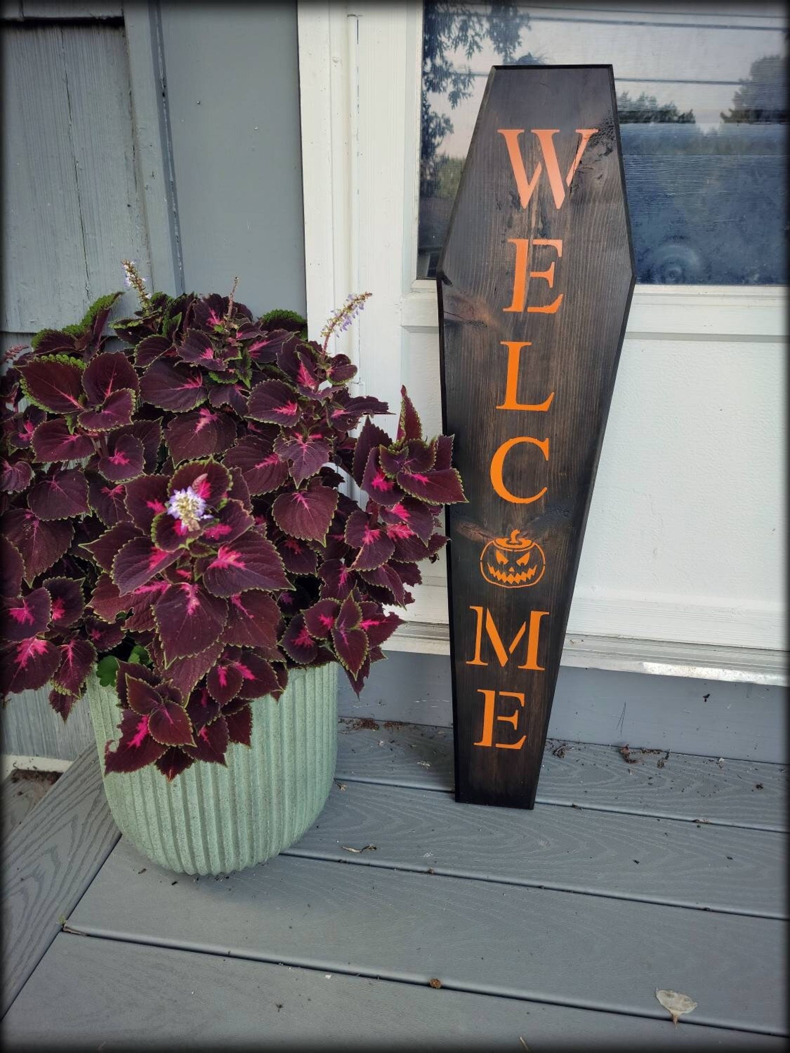 Coffin/ Halloween Welcome Sign 3ft - Etsy