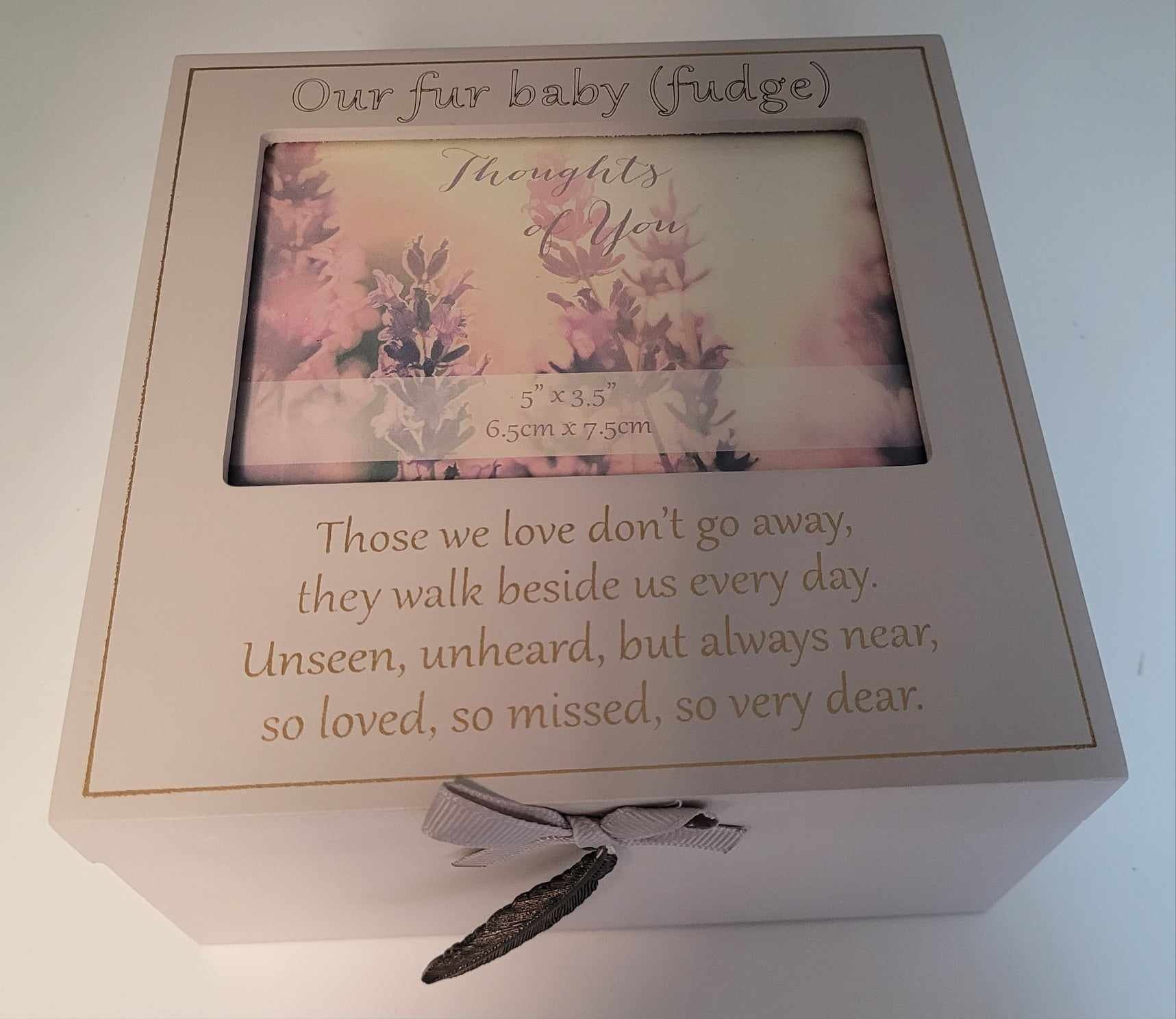 Photo Memorial Wooden Personalised Photo Frame Keepsake Box , Landscape ...