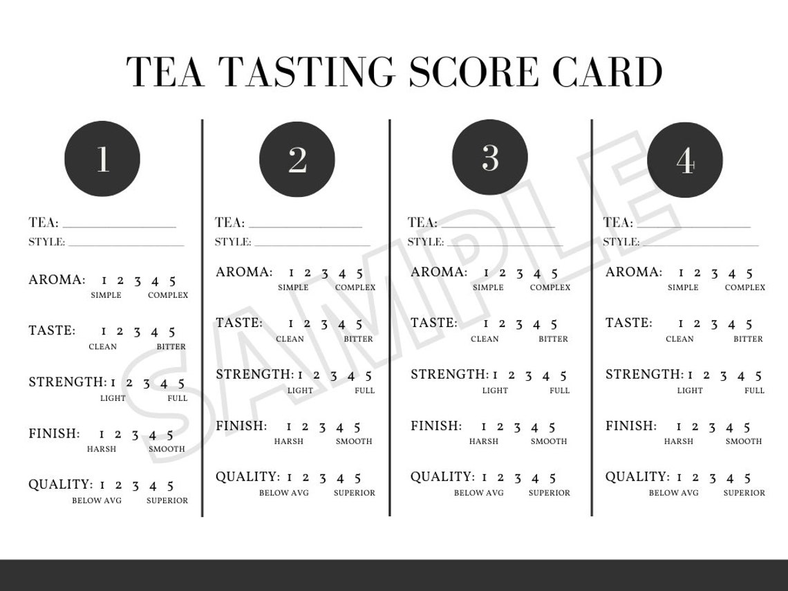Tea Tasting Party Score Card | Instant Download | Printable (PDF Format ...