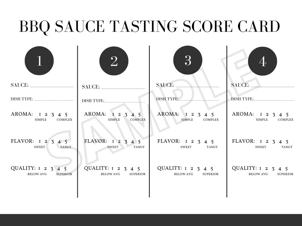 BBQ Sauce Tasting Card | Instant Download | Printable: PDF Format - Etsy