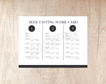 PRINTABLE: Beer Tasting Score Sheet / Placemat - Etsy