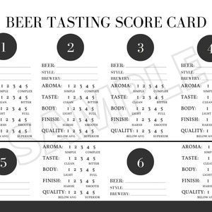 Beer Tasting Score Card | Instant Download | Printable: PDF Format - Etsy
