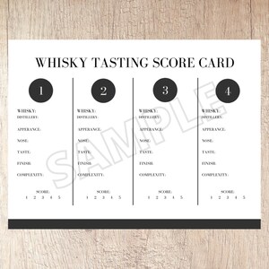 Whiskey Tasting Score Card Instant Download Printable PDF - Etsy Canada