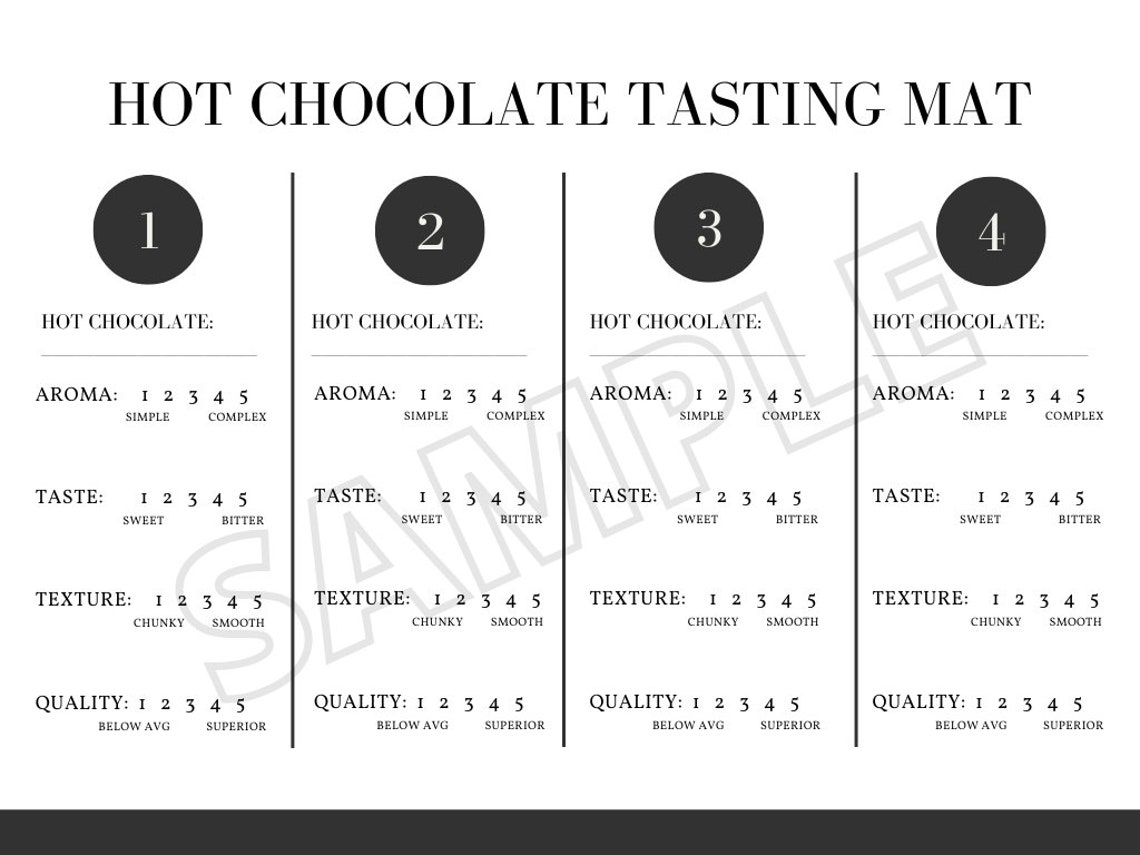 Hot Chocolate Tasting Score Card | Instant Download | Printable: PDF ...