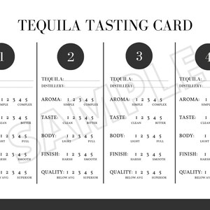 Tequila Tasting Card | Instant Download | Printable: PDF Format - Etsy