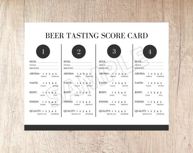 Beer Tasting Score Card Beer Scorecard Beer Rating Beer Tasting Beer ...