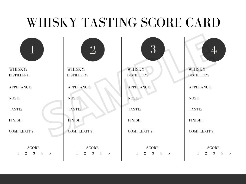 Whiskey Tasting Score Card Instant Download Printable PDF | Etsy Canada