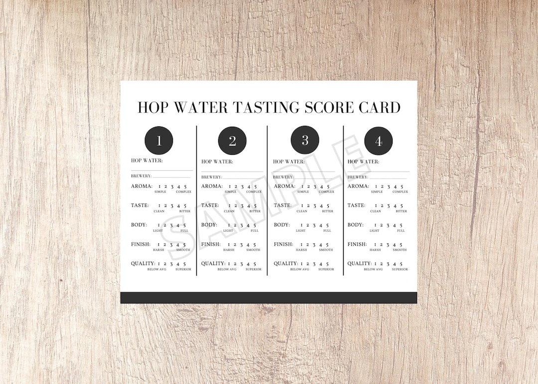Hop Water Tasting Card | Instant Download | Printable: PDF Format - Etsy