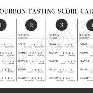 Bourbon Tasting Card | Instant Download | Printable: PDF Format - Etsy