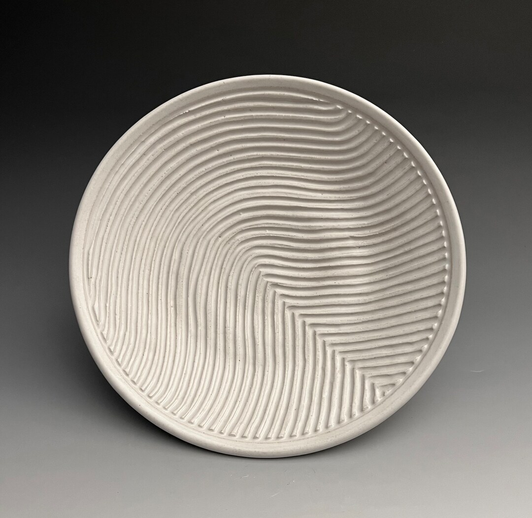 Carved Pottery Bowl - Inspired by Patterns in the Sand - Etsy