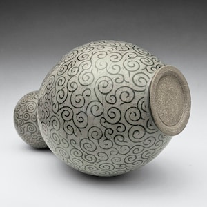 Korean Inspired Sangam Slip Inlay Vase With Spiral Motif - Etsy Australia