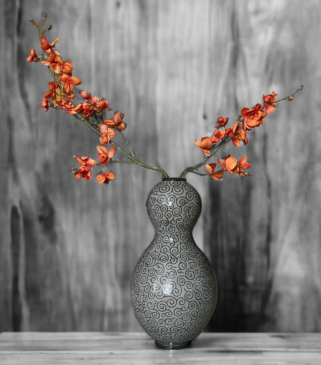 Korean Inspired Sangam Slip Inlay Vase With Spiral Motif - Etsy