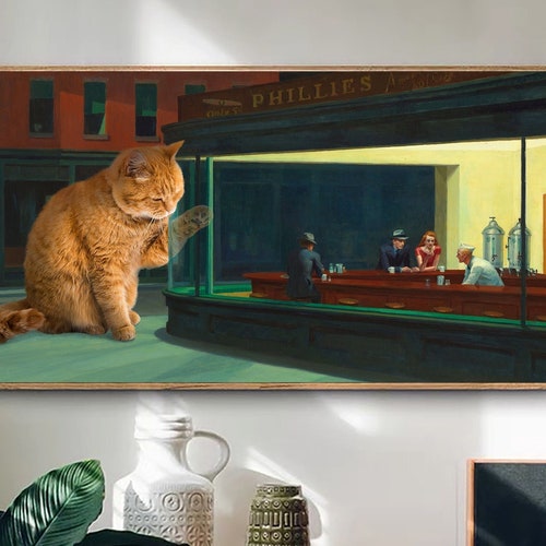 Abstract Cat Composition Cat Lovers Wall Art Framed Print | Etsy