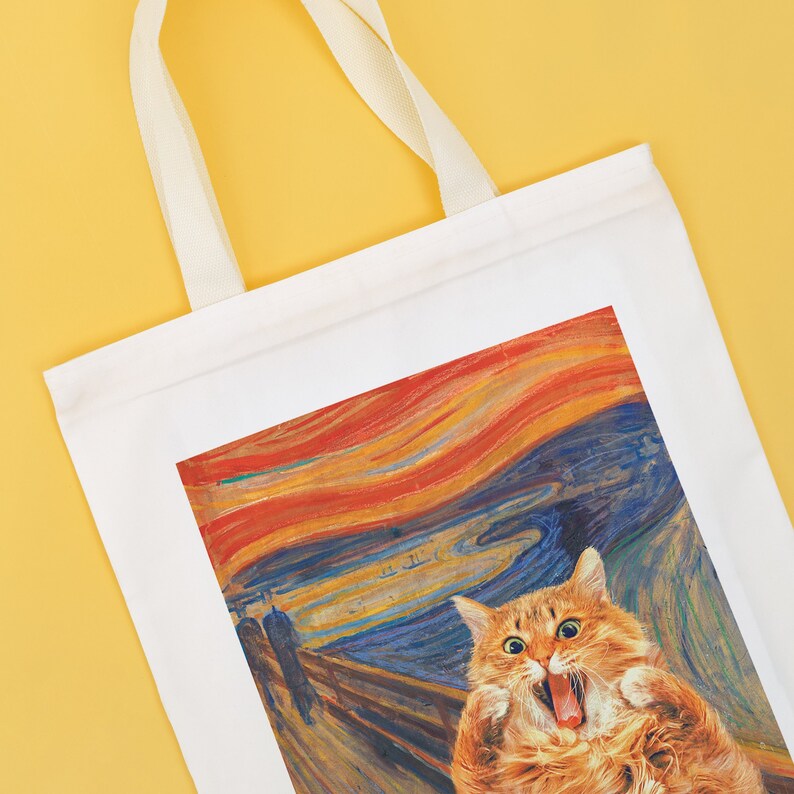 The Scream Tote Bag Premium Quality Canvas Shopping Bag With - Etsy