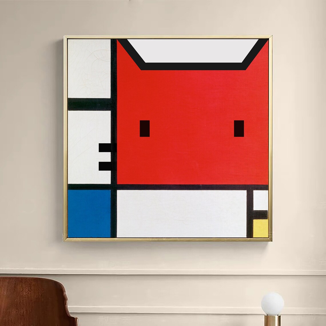 Mondrian and Cat Original Oil Painting Wall Art Unique - Etsy