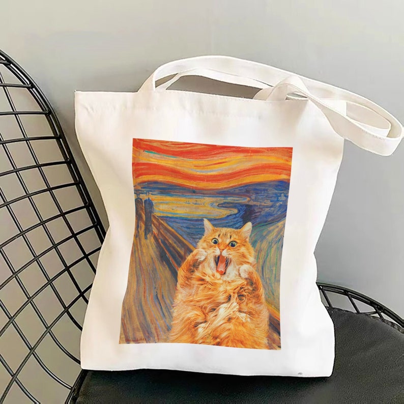 The Scream Tote Bag Premium Quality Canvas Shopping Bag With - Etsy