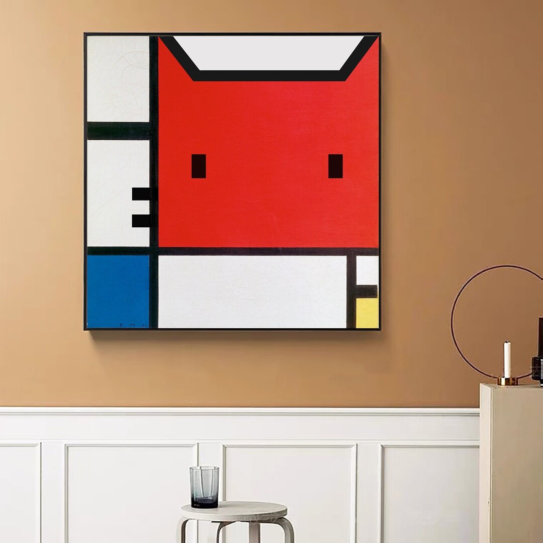 Mondrian and Cat, Original Oil Painting, Wall Art, Unique Gifts - Etsy