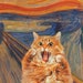 The Scream Cat Print, Art Prints, Living Room Digital Print, Cat ...